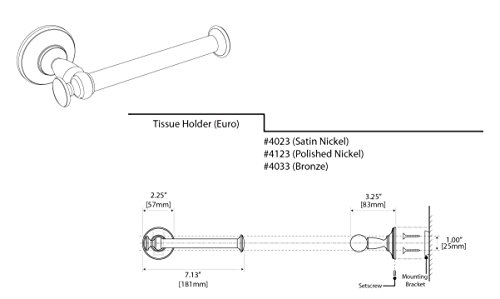 Gatco 4023 Tavern Tissue Holder, Satin Nickel