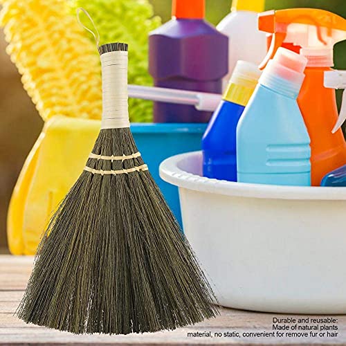 Mini Straw Broom, Straw Braided Small Broom Little Broom, Whisk Sweeping Hand Handle Broom, Soft Handmade Broom, Household Hand Brooms Supplies for Dustpan Indoor-Outdoor