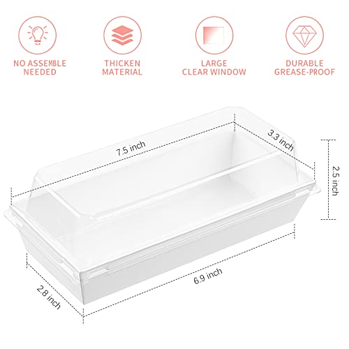 Ocmoiy Charcuterie Boxes with Clear Lids, 50 Pack White Bakery Boxes, Cookie Boxes, Small Treat Boxes for Pastry, Sandwich, Cupcakes, Strawberries, Dessert To Go Containers