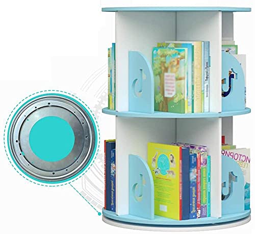 Sling Bookshelf 3 Layers Landing Rotating Chassis Bookcase Multifunction Solid Wood Living Room,3 Colors, 2 Styles (Color : Pink, Size : Square 46X46X96cm)
