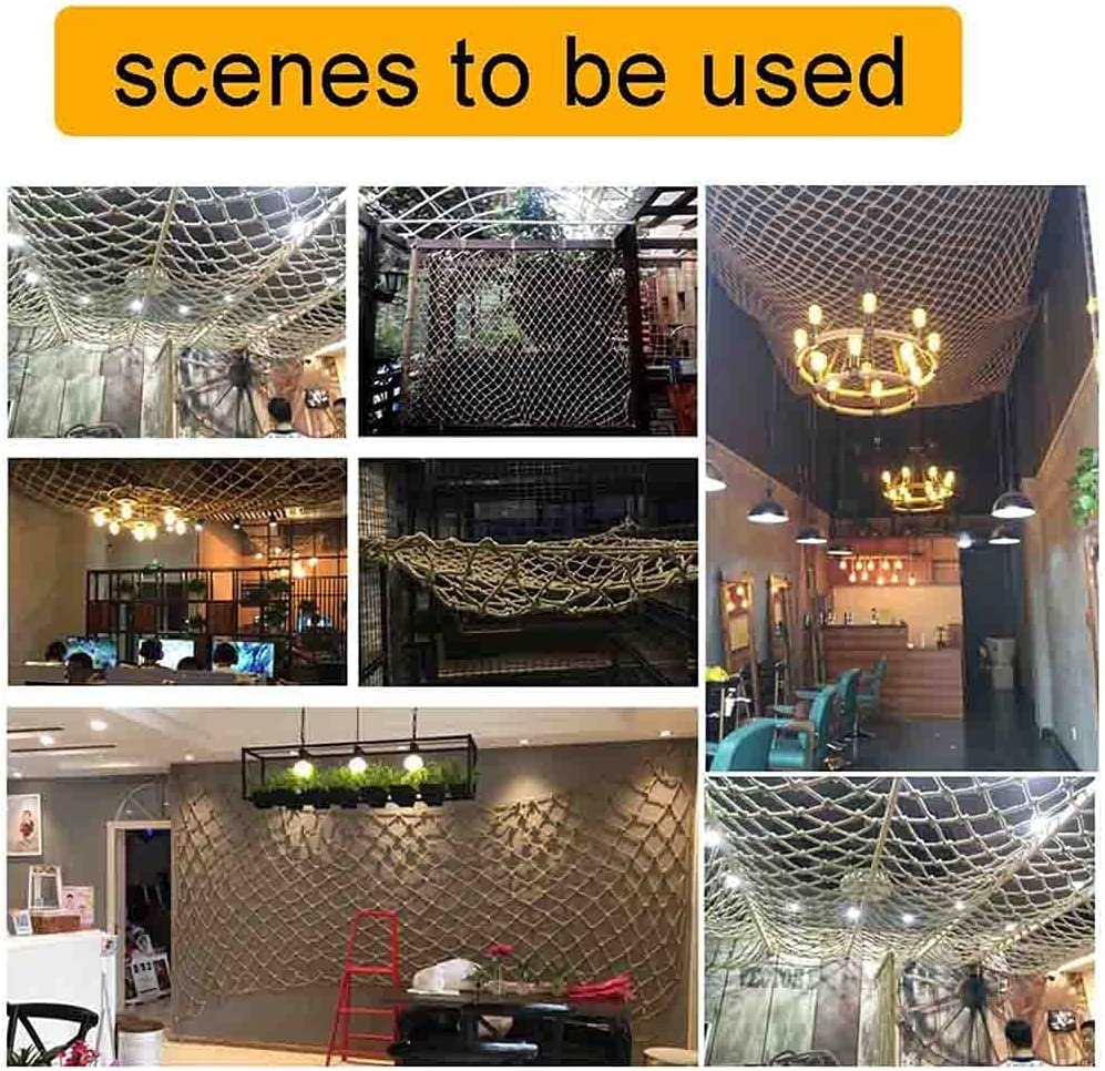 Multi-Purpose Child Pet Cat Safety Anti-Fall Net, Children Safety Anti-Fall Rope Net - Parrot Net Climbing Hemp Rope Netting Balcony Stairs Garden Protection Net Ceiling Hanging Br