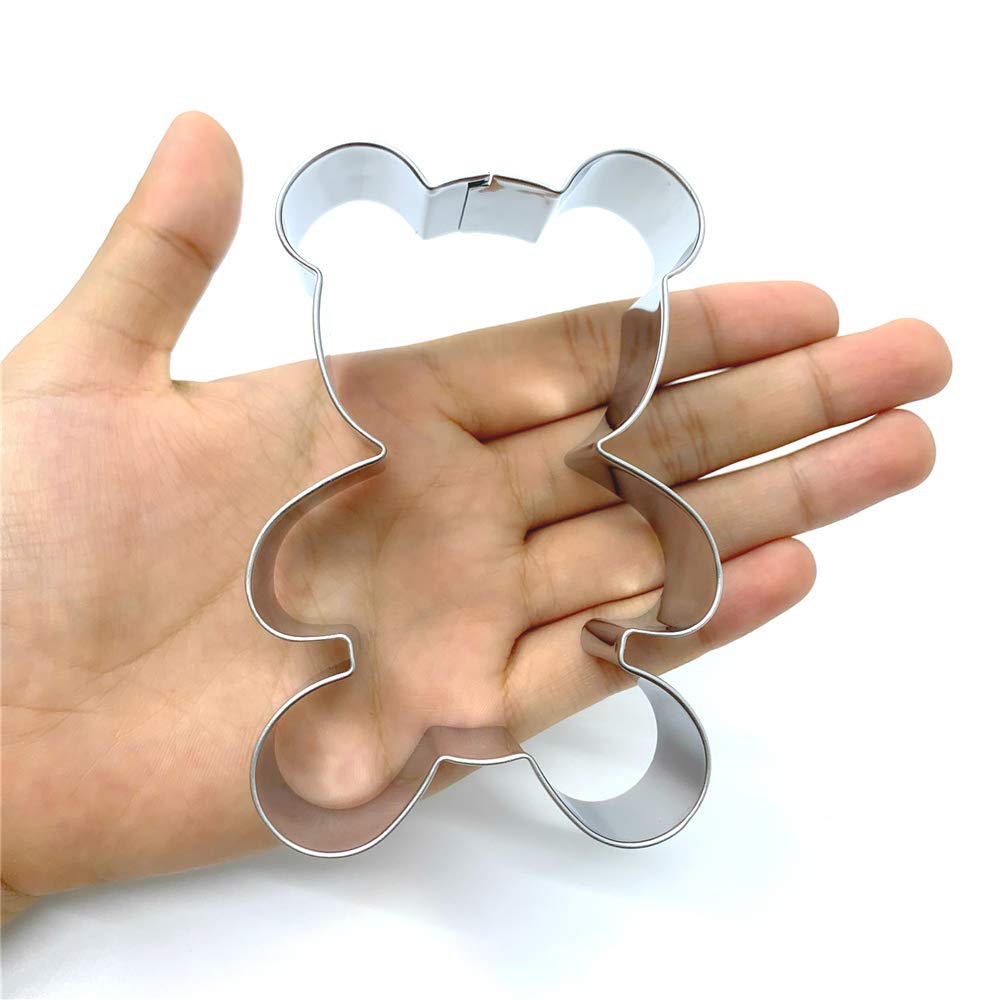 LILIAO Teddy Bear Cookie Cutter for Baby Shower - 2.7 x 3.9 inches - Stainless Steel