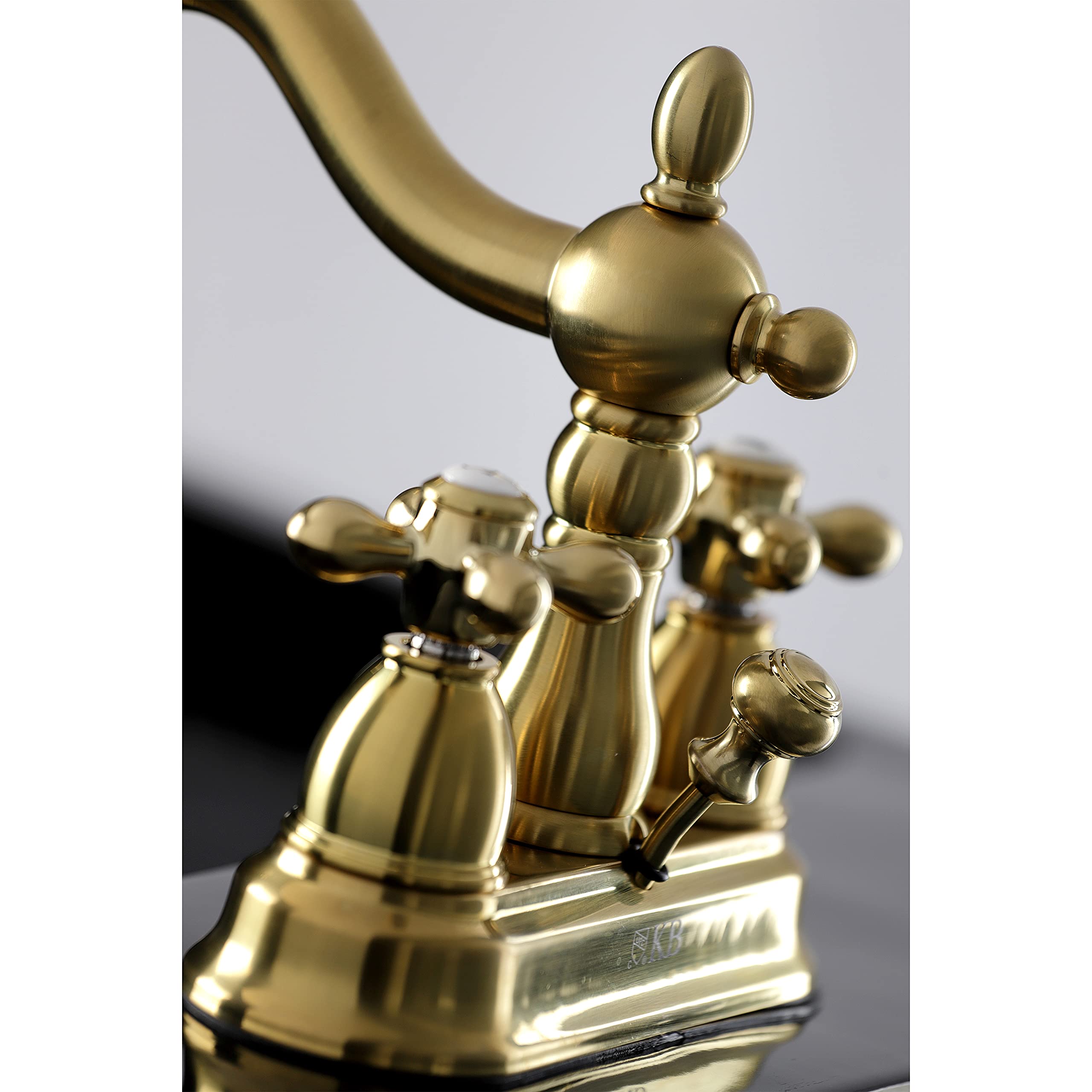 Kingston Brass KB1607AX 4 in. Centerset Bathroom Faucet, Brushed Brass