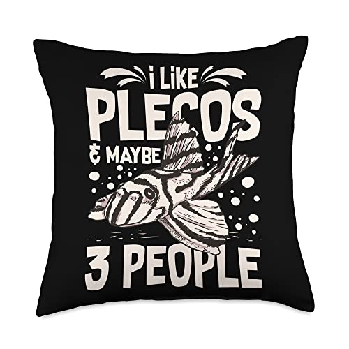 Plecostomus Pleco Fish Aquarium Food Tank Zebra Cave Throw Pillow, 18x18, Multicolor