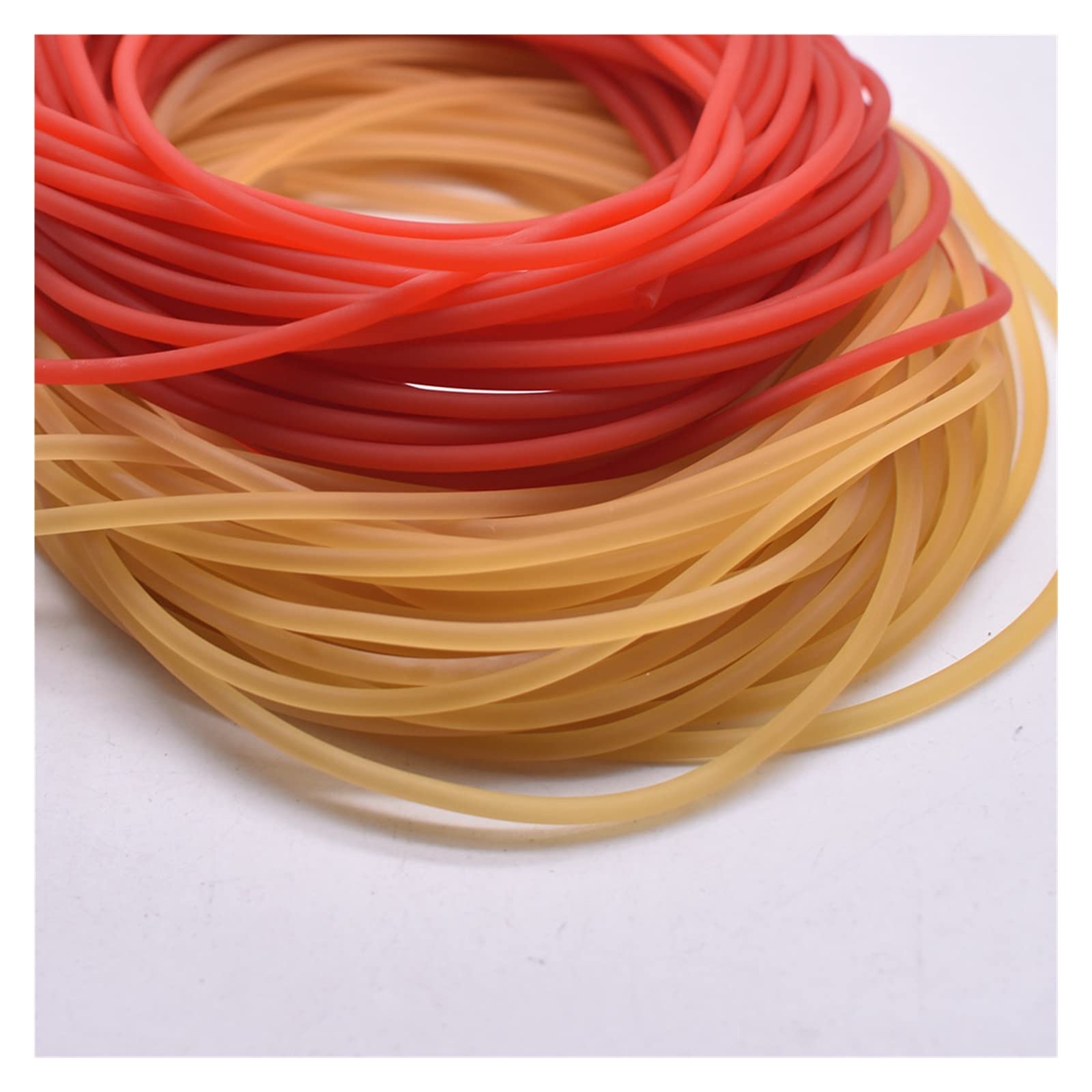 MEFESE 10 Meters Diameter 2mm Solid Elastic Rubber Line Natural Clolor and Red Color Fishing Rope