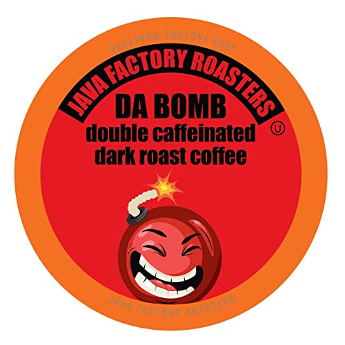 Java Factory Coffee Pods High Caffeine Coffee Compatible with K Cup Brewers Including 2.0, Da Bomb Extra Bold Double Caffeinated, 80 Count