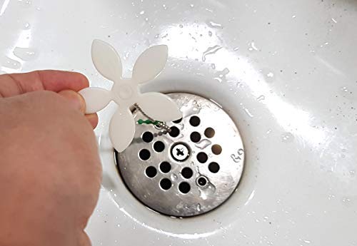 MauSong Hair Wig Drain Catcher Shower, Bathtub, Kitchen Sink, Flower Shape Stainless Steel Filter Chain Hook Strainer Disposable Anti-Blocking, Remover Snare Anchor Cover Protectors