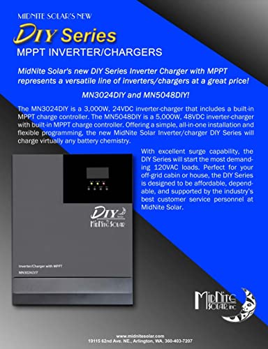 MidNite Solar MN3024DIY MPPT Inverter/Charger 120VAC 24VDC 3000W Black