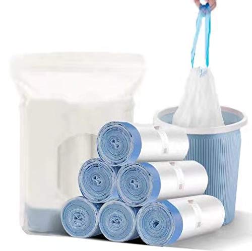 Small Trash Bag, 2.6 Gallon Garbage Bags Bathroom Trash can Liners for Bedroom Home Kitchen 80 Counts,Auto shrink, White