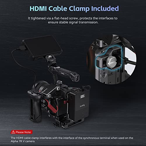 SmallRig A7 IV Cage with Top Handle, Clamp for HDMI Cable and Side Handgrip, Advanced Kit for Sony Alpha 7R V/Alpha 7 IV/Alpha 7S III - 3710