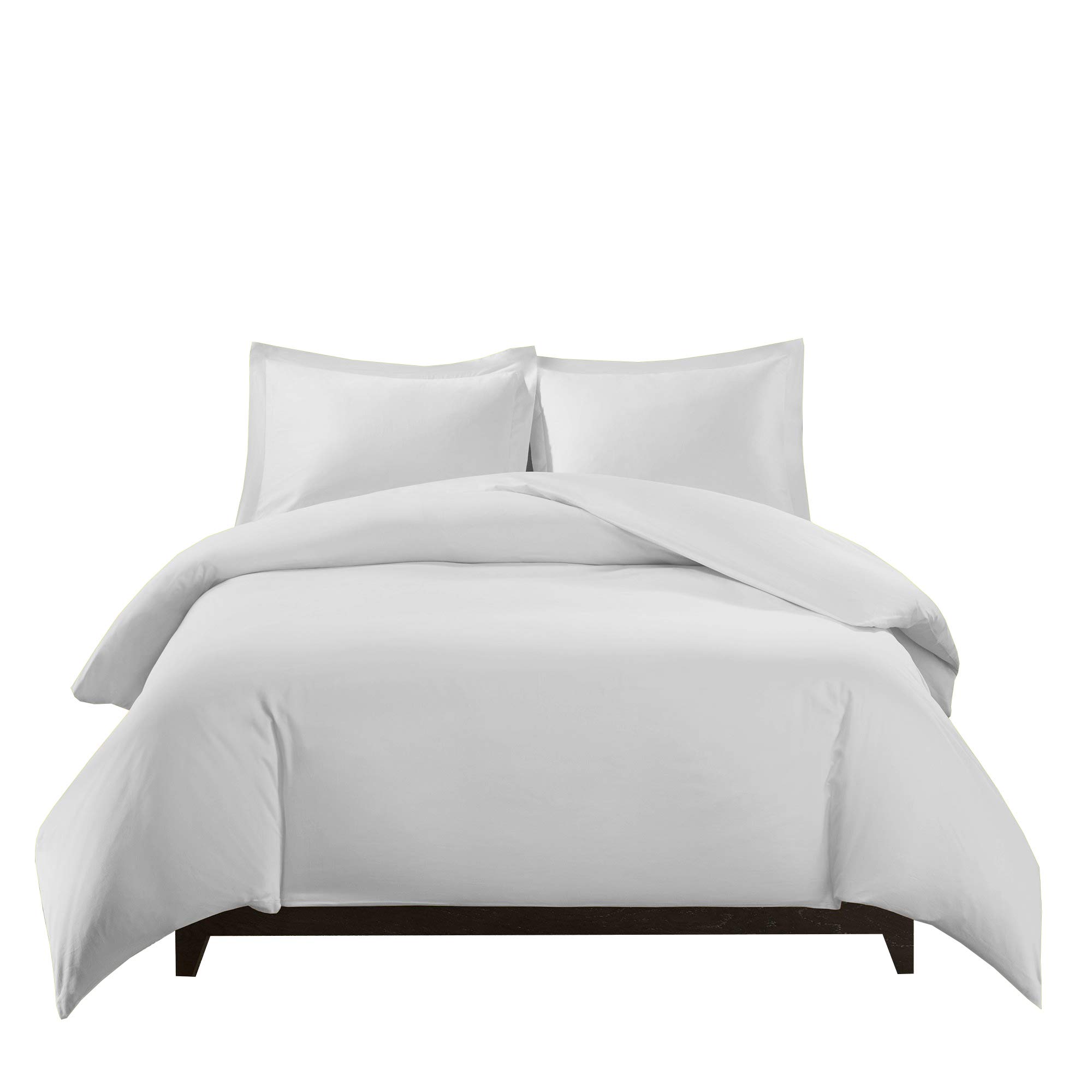 Royal Tradition Viscose from Bamboo Duvet Bedding Set-Medium Weight Down Alternative Comforter (Duvet Insert with Duvet Cover and 2-Shams) King/California King, Solid White