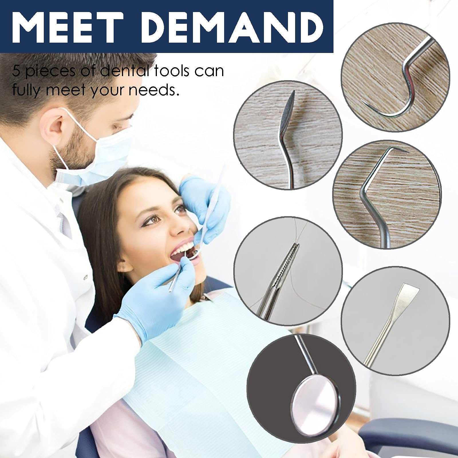 Oral Clean Tooth Tools Dentist Teeth Kit Hygiene Steel 5pcs Stainless Set Tooth Care KKd173