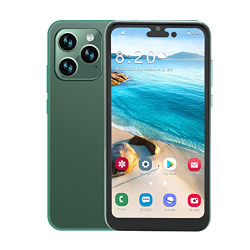 Unlocked Smartphones, I14 Pro Max Android 11, 128GB Unlocked Smart Phone 6.1inch HD Full Screen Phone Dual SIM Card Mobile Cellphones, Face ID Unlocked 4G with 4000mAh (Green))