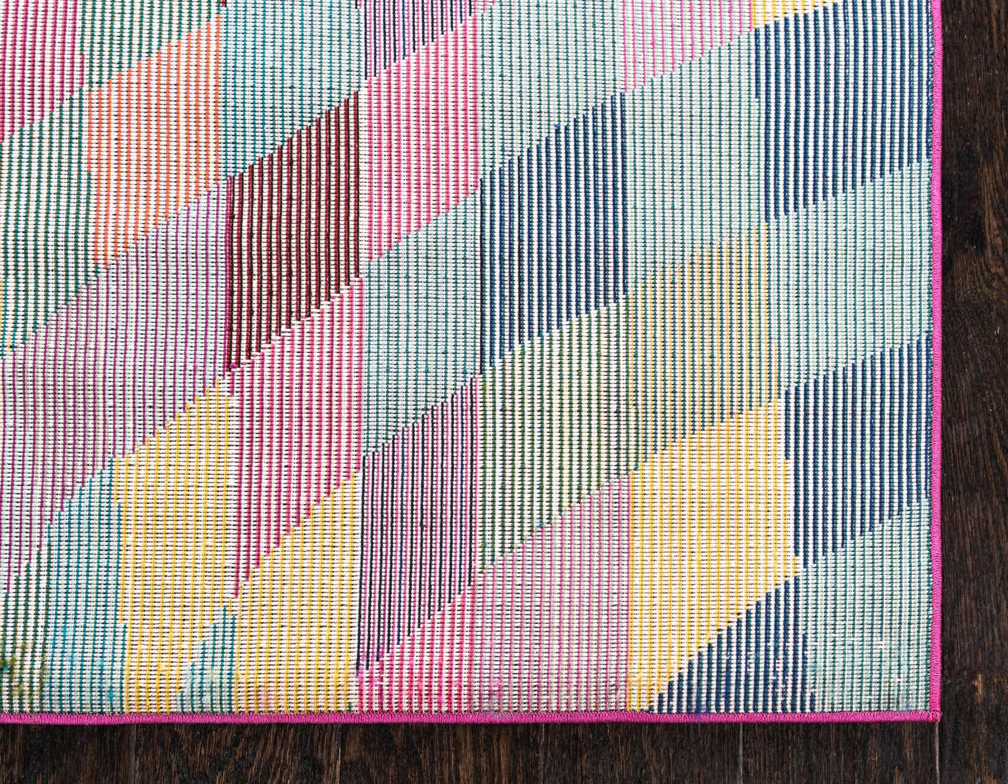 Unique Loom Estrella Collection Geometric, Abstract, Colorful, Modern, Eclectic Area Rug, 8 ft x 10 ft, Multi/Pink