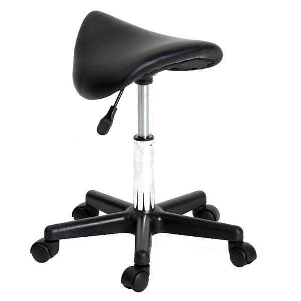 LLAMN Bar Stool Saddle Stool Plastic Flat Feet Rotation Bar Stool Black Spa Tattoo Massage Salon Furniture