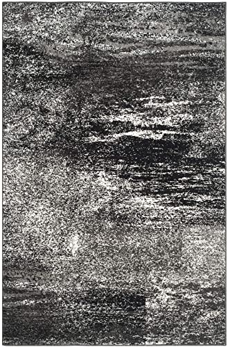 SAFAVIEH Adirondack Collection Area Rug - 5'1" x 7'6", Silver & Black, Modern Abstract Design, Non-Shedding & Easy Care, Ideal for High Traffic Areas in Living Room, Bedroom (ADR112A)
