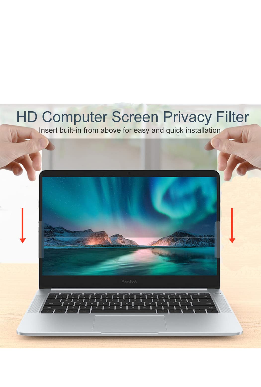 MSF MISAFU Laptop Privacy Screen Invisible Shield 15.6" Anti Blue Light Glare 16:9 Widescreen Computer Monitor Anti-Glare Privacy ProtectorAnti-Glare Nano Louver