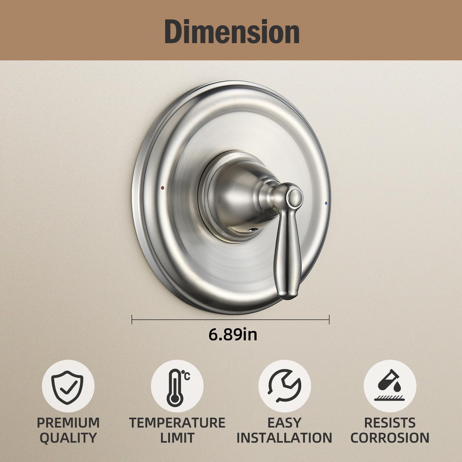 Replacement for Moen T2151BN Brantford Posi-Temp Valve Trim Kit, Pressure Balancing Tub and Shower Lever Handle,Brushed Nickel