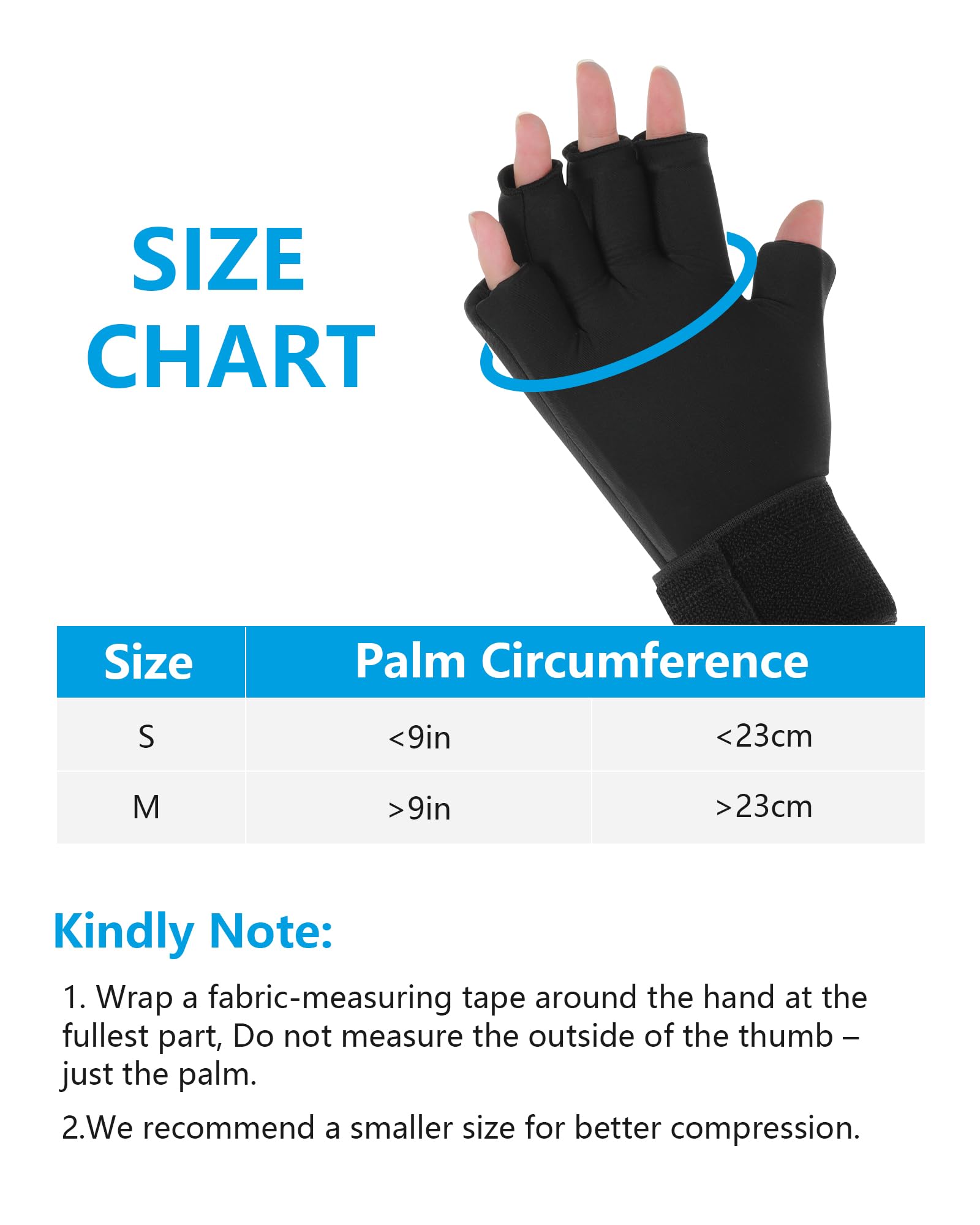 Luguiic Finger Arthritis Compression Ice Glove for Women and Men, Adjustable Wrist Strap Hand Wrist Ice Pack Pain Relief for Arthritis, Carpal Tunnel, Tendinitis Cold&Heat Therapy S Pack of ONE