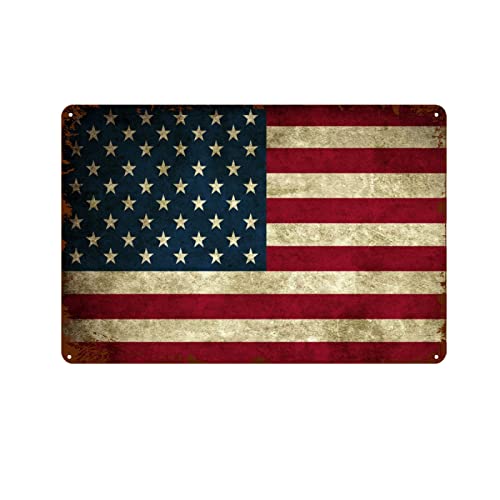 Ruoruo Patriotic American Flag Tin Sign American Flag Design Template Vintage Metal Tin Sign, UV Protected, Ink Printing, Weatherproof, Sign for Home, Business,Bar 8x12 Inch