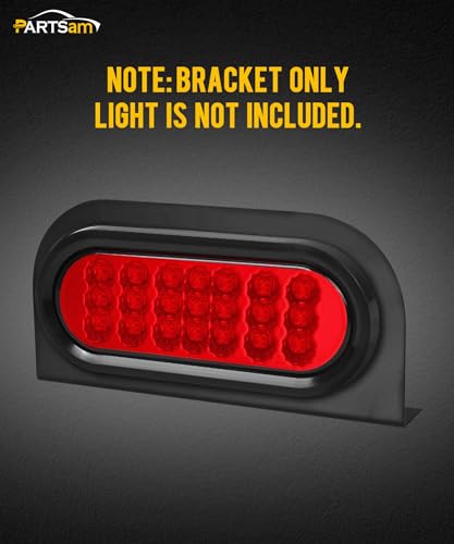 Partsam 2Pcs 6" Oval Tail Light Mounting Brackets [L Shaped] [3mm Powder Coated Steel] [Ultra Sturdy] [Versatile Horizontal Mounting] for 6" Oval Taillights On Truck Trailer RV Grommet Flush Mount