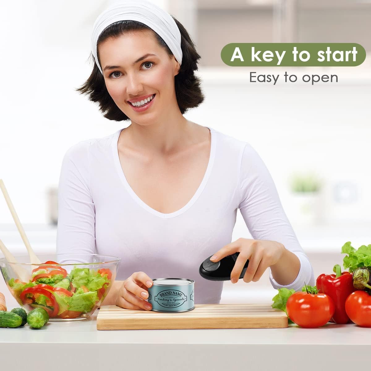 Mini Electric Can Opener for Almost Size Cans, Automatic Can Opener Smooth Edge