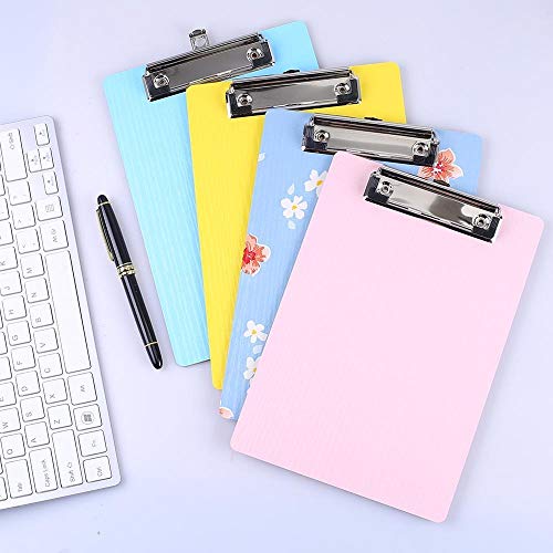 Office Supply Clipboard 4PCS A4 A5 Clipboard Wood Stationery Writing Pad Board Clip Stationary School Office Supply Accessory Exam File Storage Kit Durable Low Profile Clip ( Color : Blue A5 4pcs )