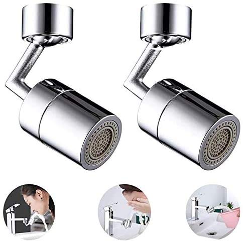 Miweel 2PCS Splash Filter Faucetļ¼720° Faucet Aeratorļ¼Faucet Sprayer Attachment with 4-Layer Net Filter, Anti-Splash,Water Oxygen-Enriched Foam