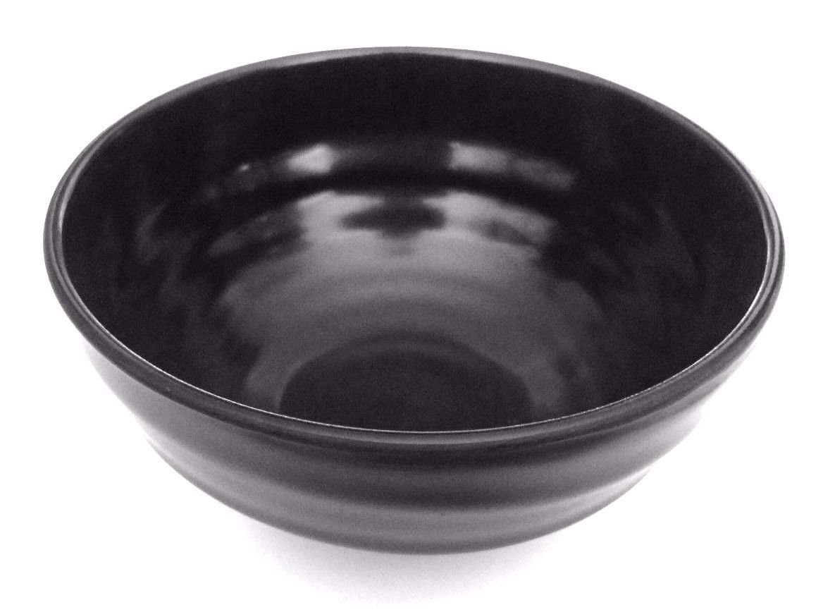 Lucky Star Melamine Round Bowls Ramen Pho Noodle Soup Wonton Soup Rice Bowl, 4-1/2" dia. X 2-1/4β H (Capacity: 10 oz), Black, Swirl Shaped (96, 4-1/2" dia. X 2-1/4β H)