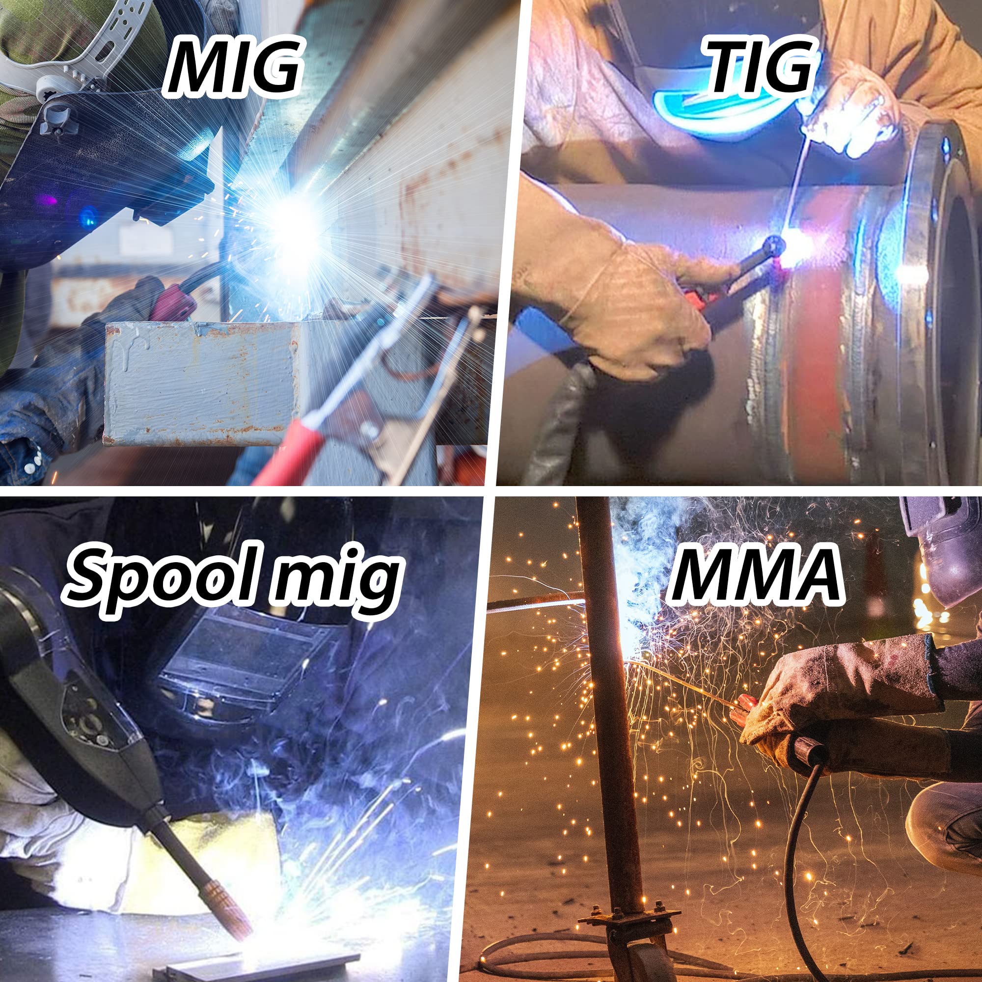 Mig Spool Mig Lift Tig Stick Multi-Function Welding Machine MTG175 SG, Dual Voltage 110/220V Tig Stick Gas/Gasless Mig Welder -Lift TIG Torch Air Cooled Argon 150A TIG17V