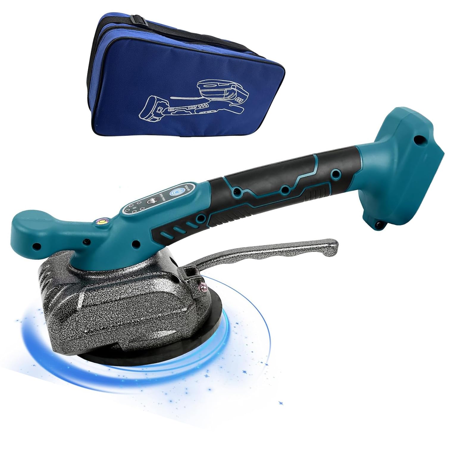 Tile Vibration Leveling Machine for Makita 18V Battery, Cordless Portable Tile Vibrator Tool with 5 Adjustable Speed & Suction Cup & Digital Display & Package Bag for Floor Wall Tile(Tool Only)