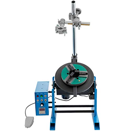 Mophorn 50KG Rotary Welding Positioner Turntable Table 110V 120W Angle 0 to 90° Welding Positioner Positioning Turntable 310mm Diameter Welder Positioner Turntable Machine 200mm Lathe Chuck
