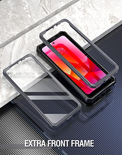 Poetic Guardian Case for Motorola Moto G Power 2022, [20FT Mil-Grade Drop Tested], Full-Body Hybrid Shockproof Bumper Cover with Built-in Screen Protector, Black/Clear