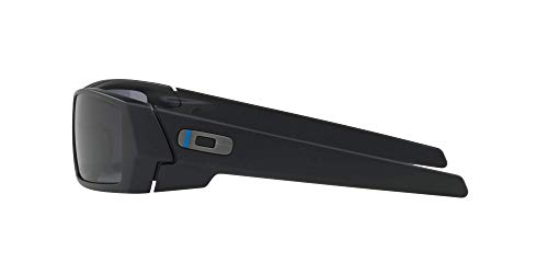 Oakley GASCAN OO9014 Sunglasses for Men + Vision Group Accessories Bundle(Matte Black/(Matte Black/Grey/Blue Line on Oakley Logo (901411), 60)