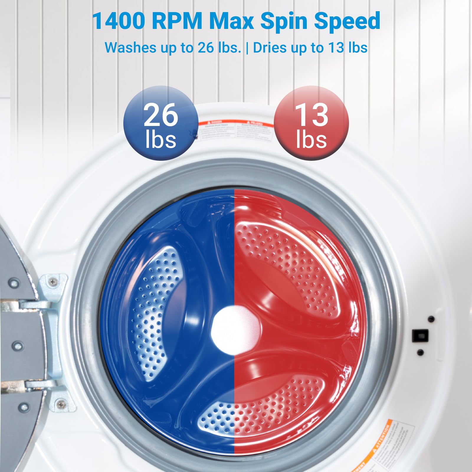 Smad 2.7 Cu. Ft Washer and Dryer Combo, 24" Ventless Washer Dryer Combo with Child Lock, Low Noise and Easy Store for RV and Apartment, White