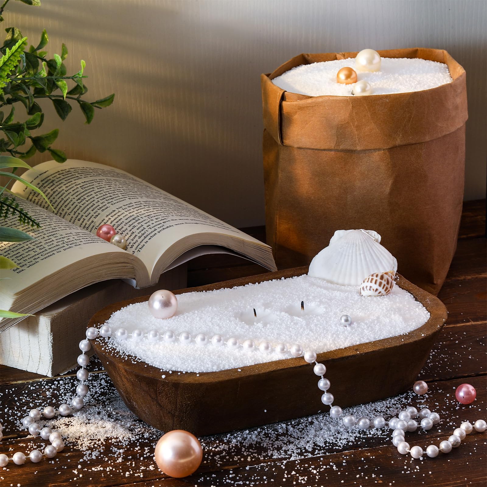 Pearled Candle Sand Wax Customized Powder Candle Making Sand Candles Kit Palm Wax Pearls All Natural Non Toxic Refillable Wax Sand with Wicks for DIY Pearled Candle Making(Unscented)