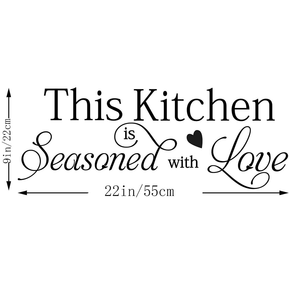 This Kitchen is Seasoned with Love Quotes Wall Stickers Kitchen Art Decorations Vinyl Home Décor