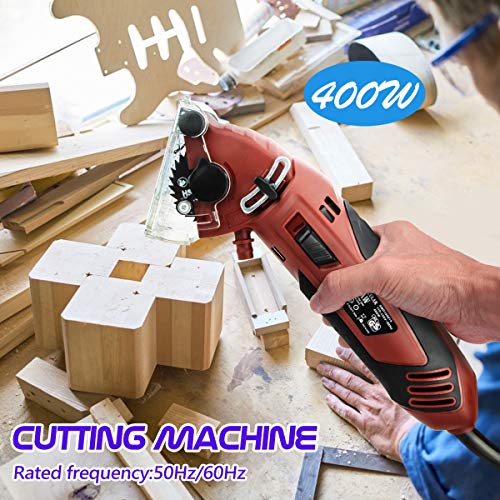 Mini Circular Saw Set, King Showden 400W High Powered Professional Compact Circular Saw Machine with 3 Blades and Tool Box Multifunction Circular Saw for Cut Drywall, Tile, Metal, Wood