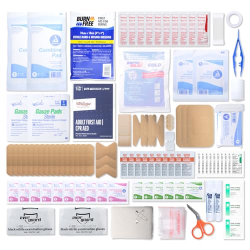 MFASCO Vehicle First Aid Kit - Compact Metal Kit - Portable & Mountable - Safety Kit for Commercial Vehicles & Workplace - DOT ANSI OSHA Compliant - Includes 112 Pcs Work Essential First Aid Supplies