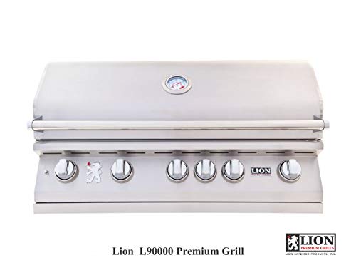 Lion 40-Inch Liquid Propane Grill L90000 with Refrigerator and Vertical Door with Towel Rack and Drop-In Sink and 5 in 1 BBQ Tool Set Best of Backyard Package Deal