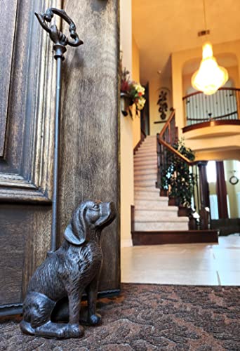 LuLu Decor, Cast Iron Decorative Dog Door Stopper with Rod, 5lbs 1oz
