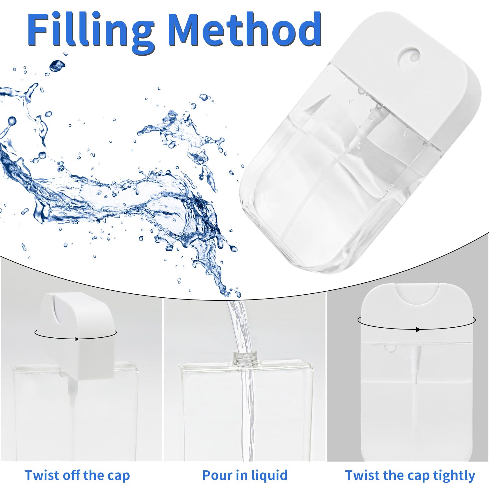 Rimoev 6 PCS Clear Spray Bottles, Portable Card Spray Bottles, 50 ML Refillable Plastic Perfume Atomizer Vials, Suitable Perfume, moisturizing water, hand sanitizer