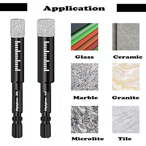 Mgtgbao 10pc 3/16” Dry Diamond Drill Bits Set,10PCS 5mm Hex Shank Core Drill Bit Brazed with Cooling Wax for Porcelain Tile Ceramic Concrete Granite Marble Hard Materials (not for Wood).