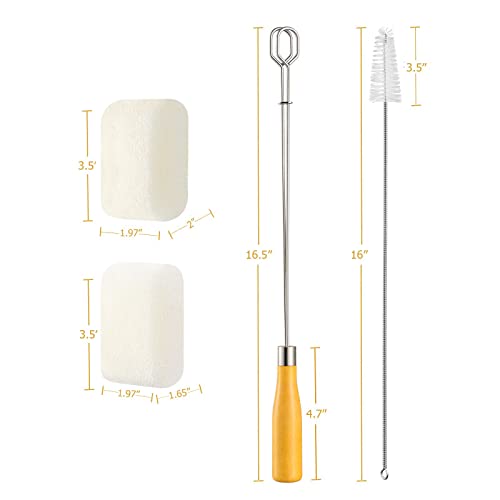 Patented Water Bottle Sponge Cleaner Brush Set-17β Long Soft Tip Flexible Bendable Cleaning Washer Scrubber for Big 1 Gallon/128 oz Water Jug, Half Gal/64oz Hydrojug,Pitcher- 90 Degree Angle Curved