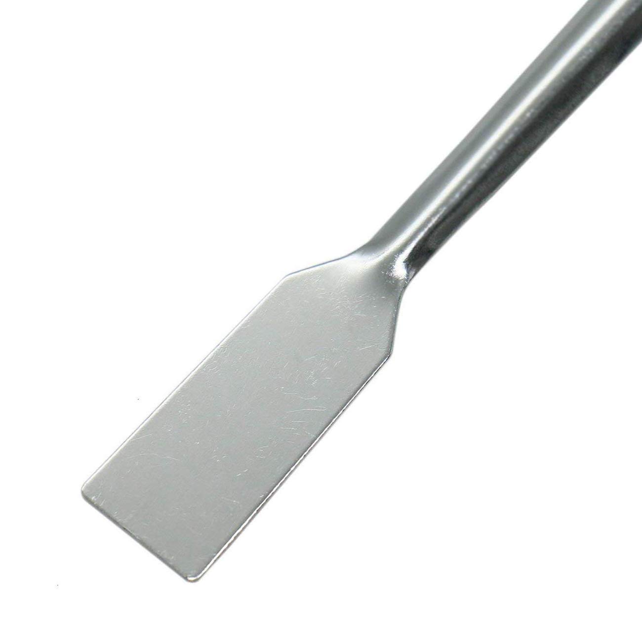 TIHOOD 10PCS 2 in 1 Stainless Steel Lab Spoon Spatula/Laboratory Sampling Spoon Mixing Spatula