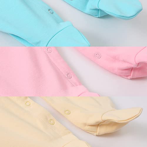 POBIDOBY Newborn Unisex Baby Cotton Rompers Footed Snap-up Jumpsuits,One-Piece Coverall,6-9M