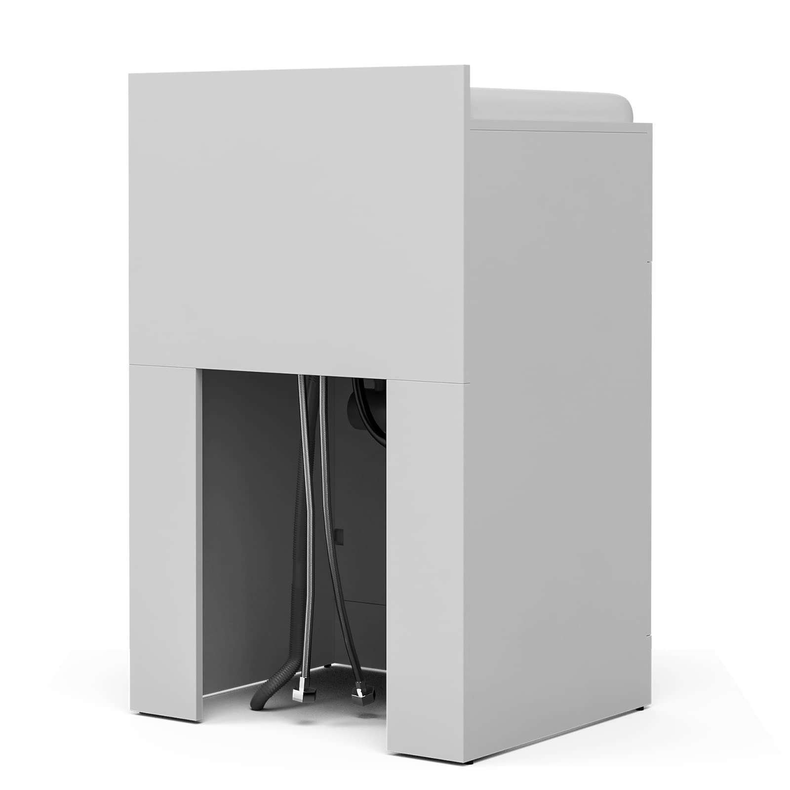 Paddie White Shampoo Backwash Station for Salons, Salon Station with Shampoo Bowl, Suitable Height match with Shampoo Chair