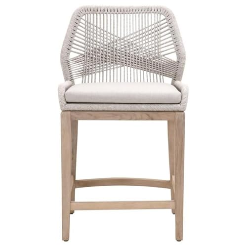 Star International Furniture Woven Loom 26" Fabric Outdoor Counter Stool - Gray