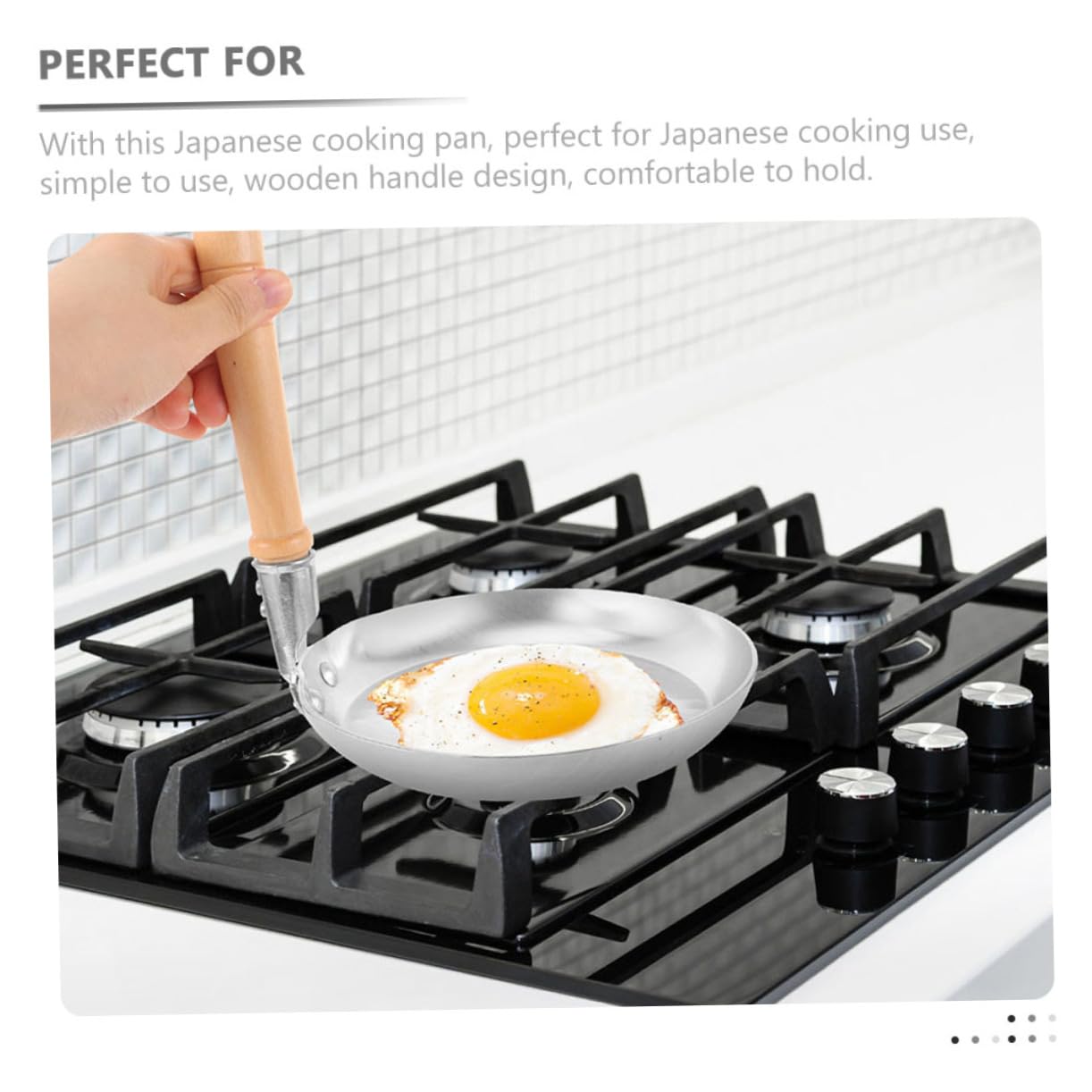 SEWOART Japanese Parent- Bowl Special Pot Creative Vertical Handle Frying Pan Japanese Cuisine Pan Egg Pan Egg Chicken 17cm Deluxe Version (uncoated) with Glass Lid for Gas Wooden Gas