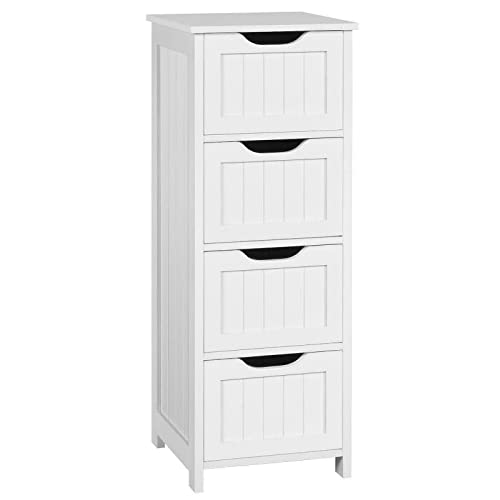 Nightstand Bedside Table Drawer Cabinet Floor Bathroom Cabinet 4 Drawers Dresser Chest Drawer Bedroom Storage Organizer Storage Cabinet Large Storage Spac Space Saving Easy Assemble Storage Tower Dres